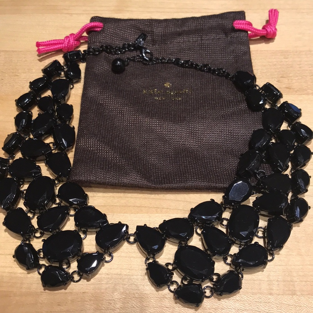Kate Spade Black Jewel & Chain Collar Necklace - Gem